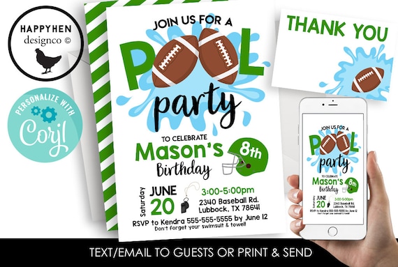 Football Invitations For Kids Birthday