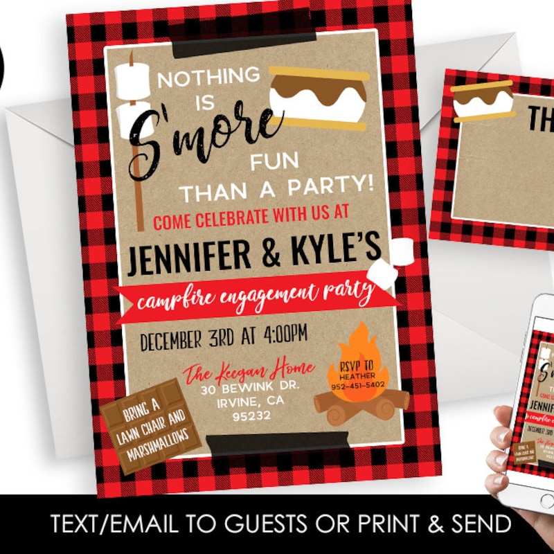 Campfire Invitations - Etsy