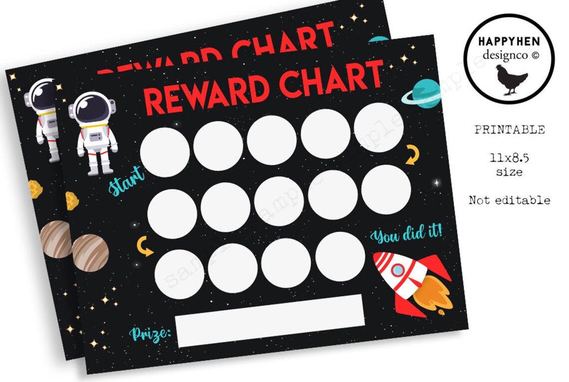 Space Reward Chart Printable Digital Instant Download Kids - Etsy