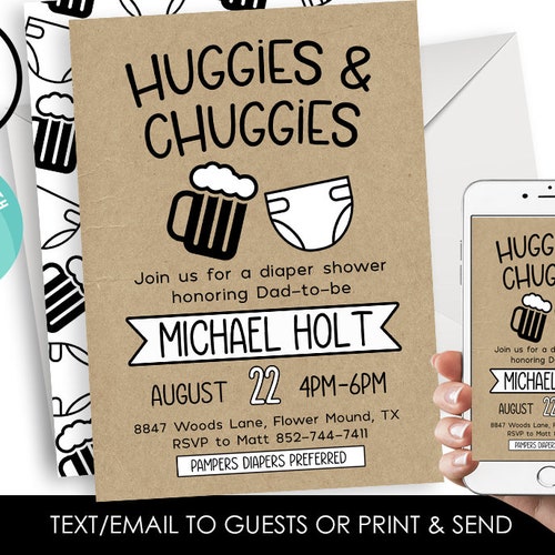 Diaper Party Invitation Editable Invite Template Instant - Etsy