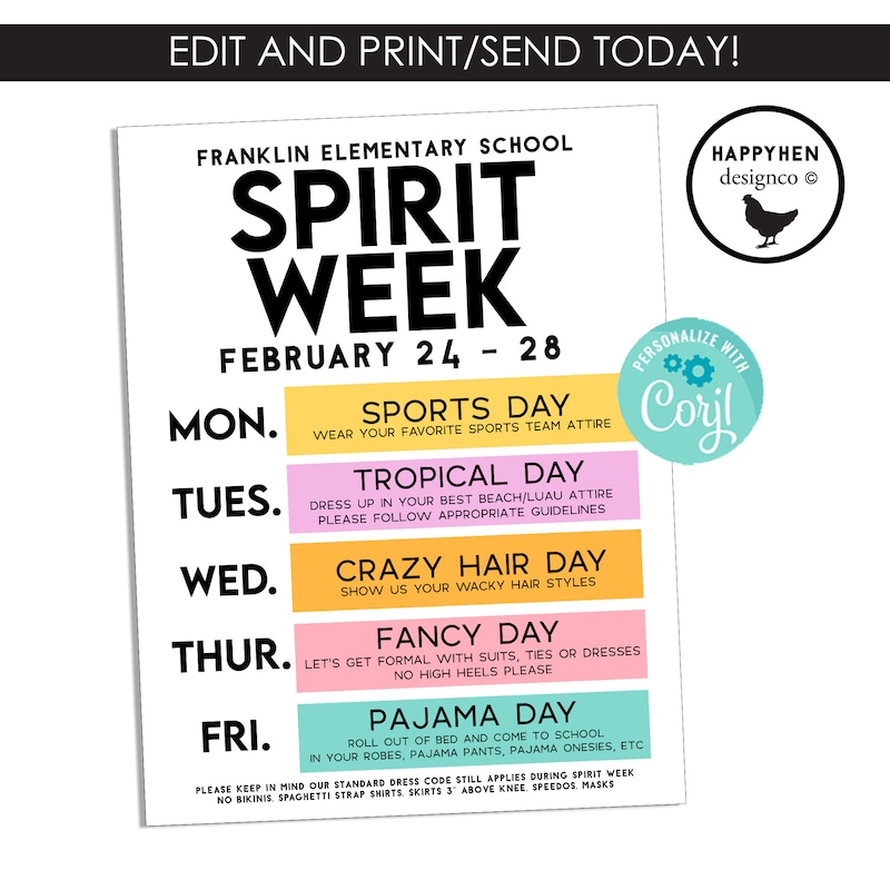 Dr Seuss Spirit Week - Etsy