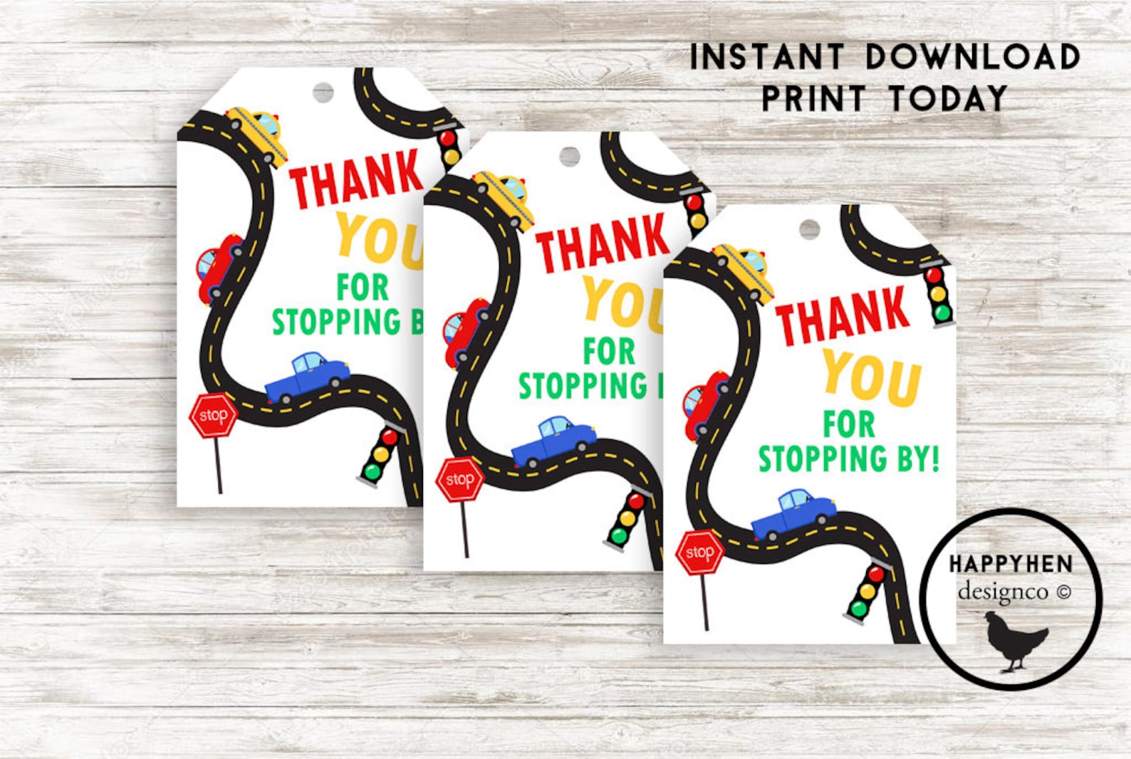 Car Birthday Favor Tags Thank You Tags Transportation - Etsy