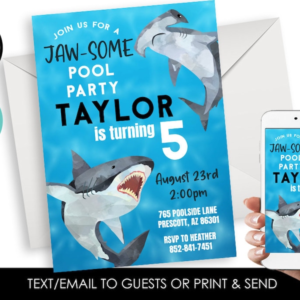 Shark Pool Party - Etsy