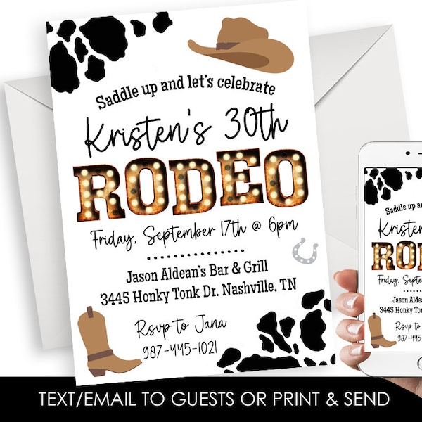 Adult Rodeo Party Invite - Etsy