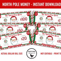 Printable Christmas Play Money: Santa Bucks - North Pole Money ...