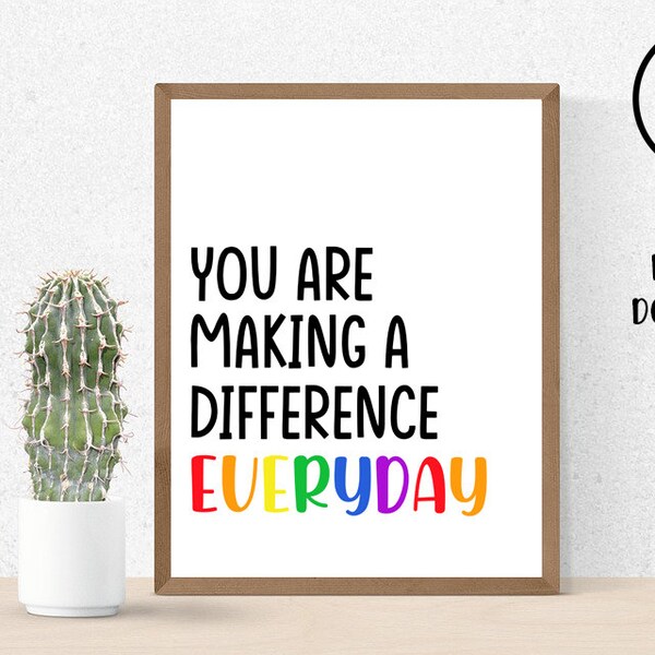 You Make a Difference Printable - Etsy