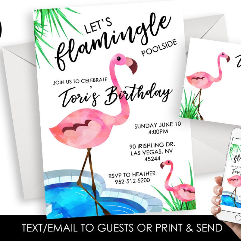 Flamingo Invites - Etsy