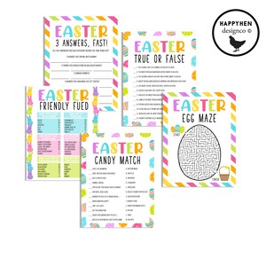 Easter Games Party Bundle, Easter Family Games, Printable Easter Party ...