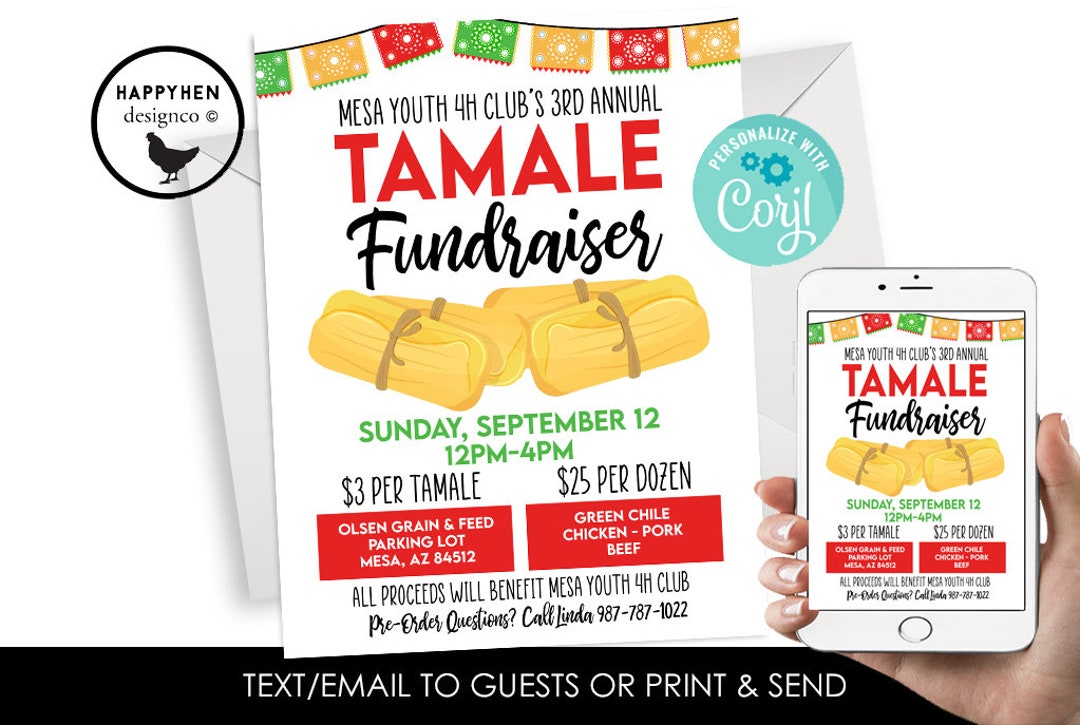 Editable Tamale Fundraiser Template Flyer 8.5x11 Digital Instant ...