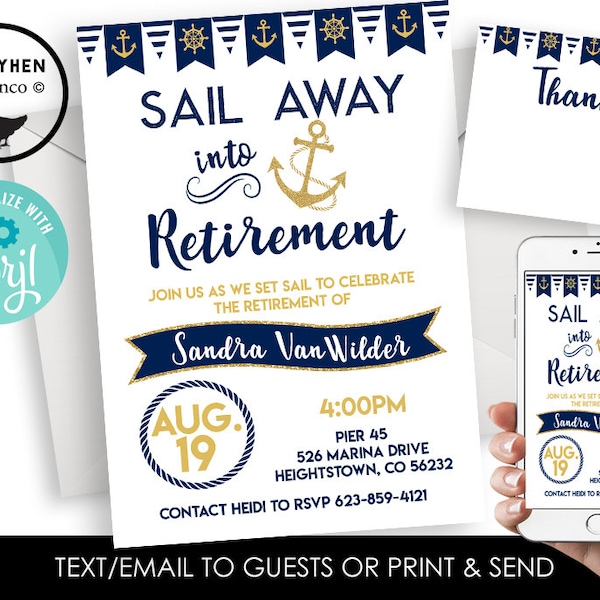 Cruising Into Retirement Invitation - Etsy