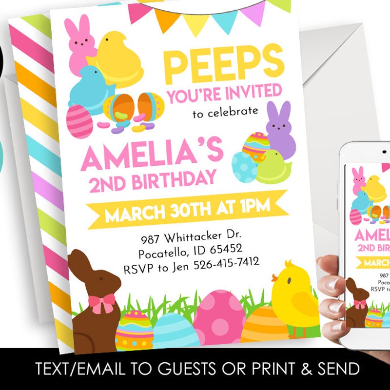 Easter Bunny Invite - Etsy