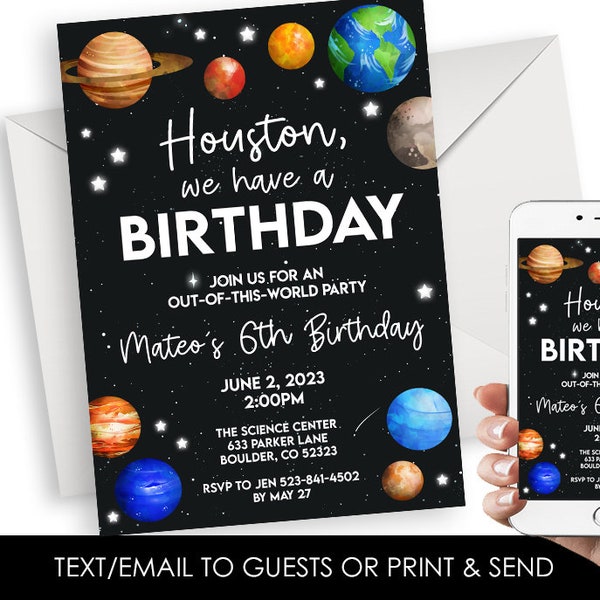 Planets Invitation - Etsy