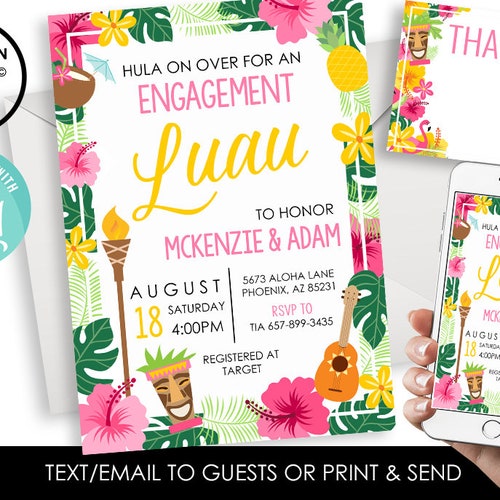 Aloha Engagement Invitations Party Invite Couples Shower - Etsy