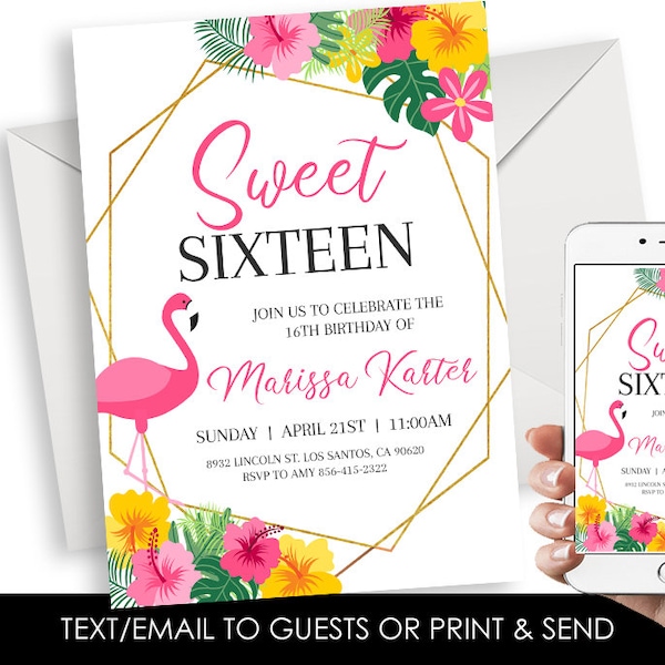 Luau 16th Party Invitation - Etsy