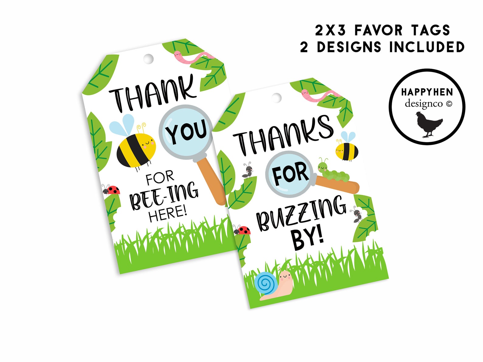 Bug Favor Tags Printable Digital Instant Download Kids Party Bugs Thank ...