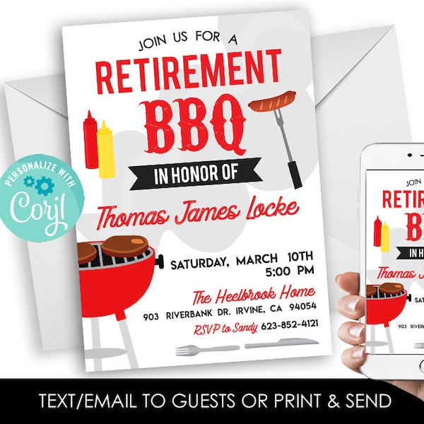 Retirement Cookout Invitation - Etsy