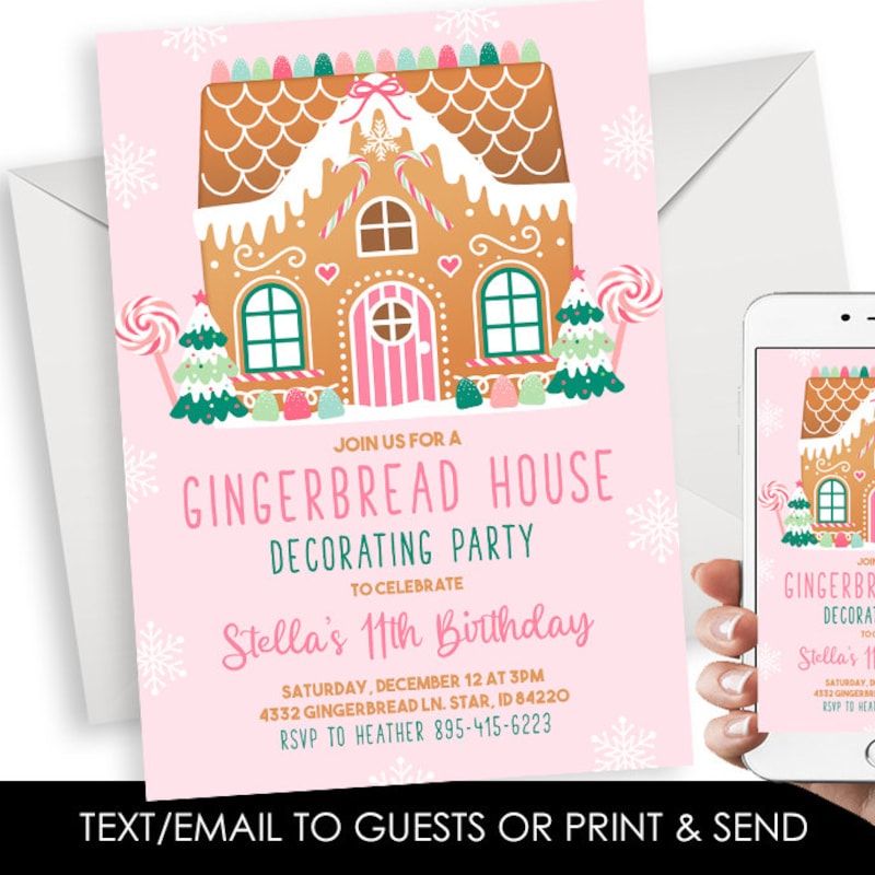 Gingerbread Invite - Etsy