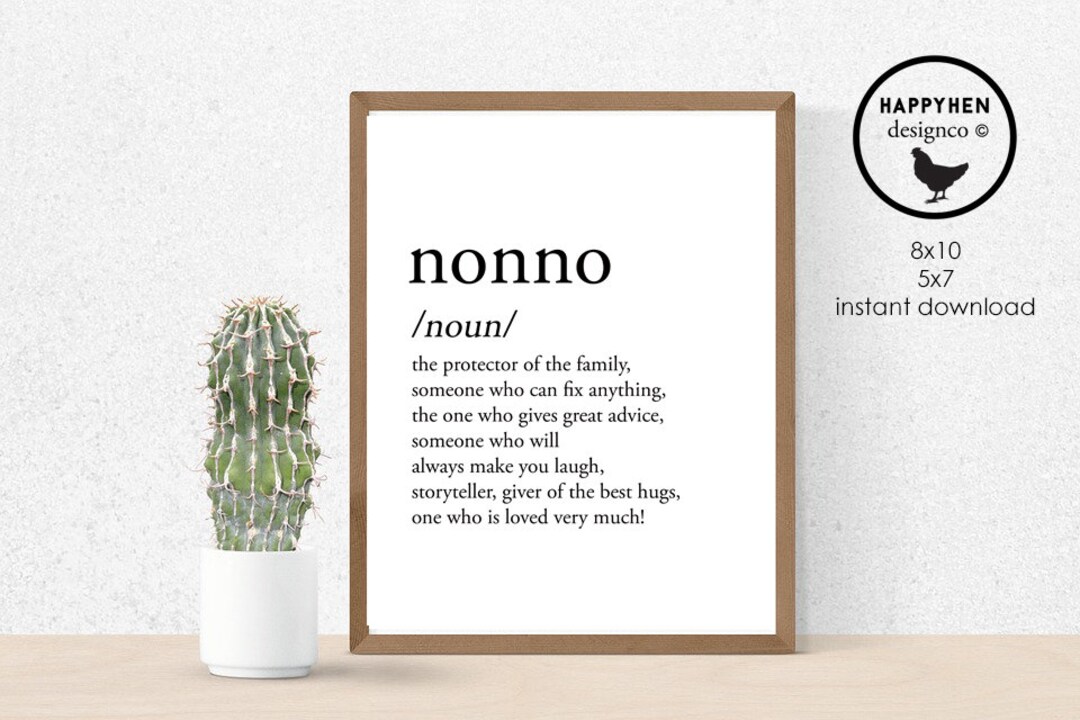 Nonno Definition Digital Print NOT EDITABLE 8x10 Father's Day Gift ...