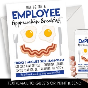 Editable Employee Appreciation Breakfast Template Flyer Invitation ...