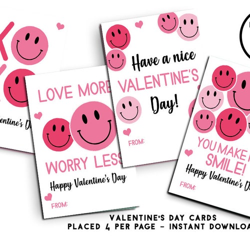 Retro Groovy Valentine's Day Cards for Kids Printable - Etsy