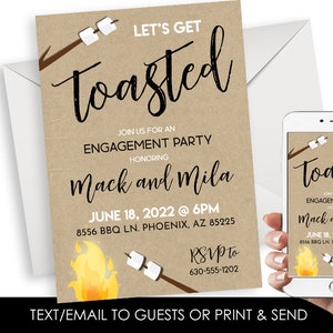 Editable Let's Get Toasted Invite Invitation Digital 5x7 - Etsy