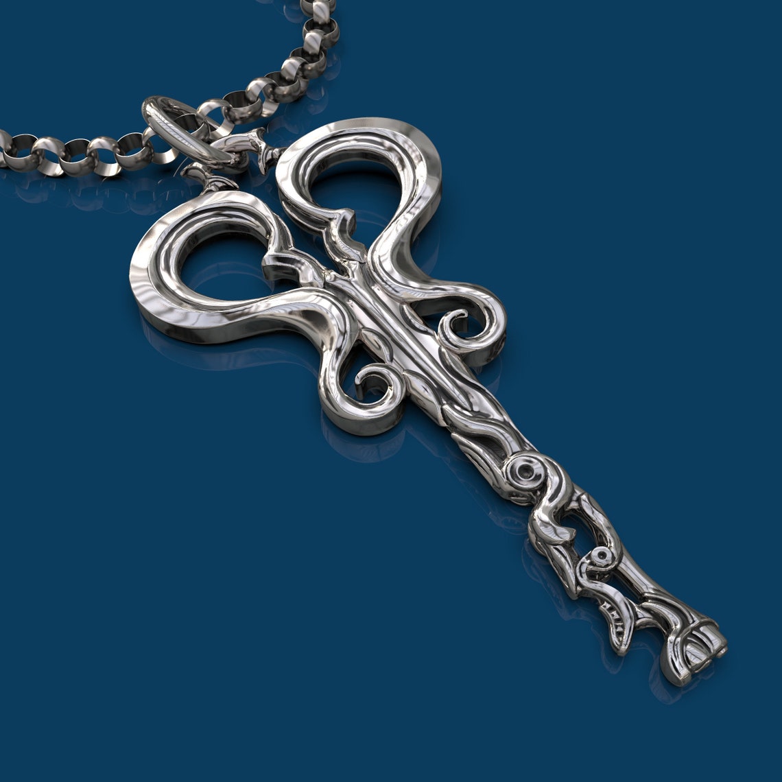 Wonderland Sterling Silver Skeleton Key Pendant - Etsy