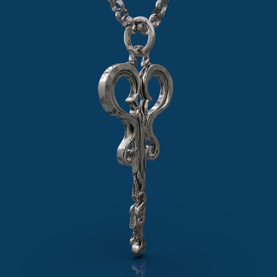 Wonderland Sterling Silver Skeleton Key Pendant - Etsy