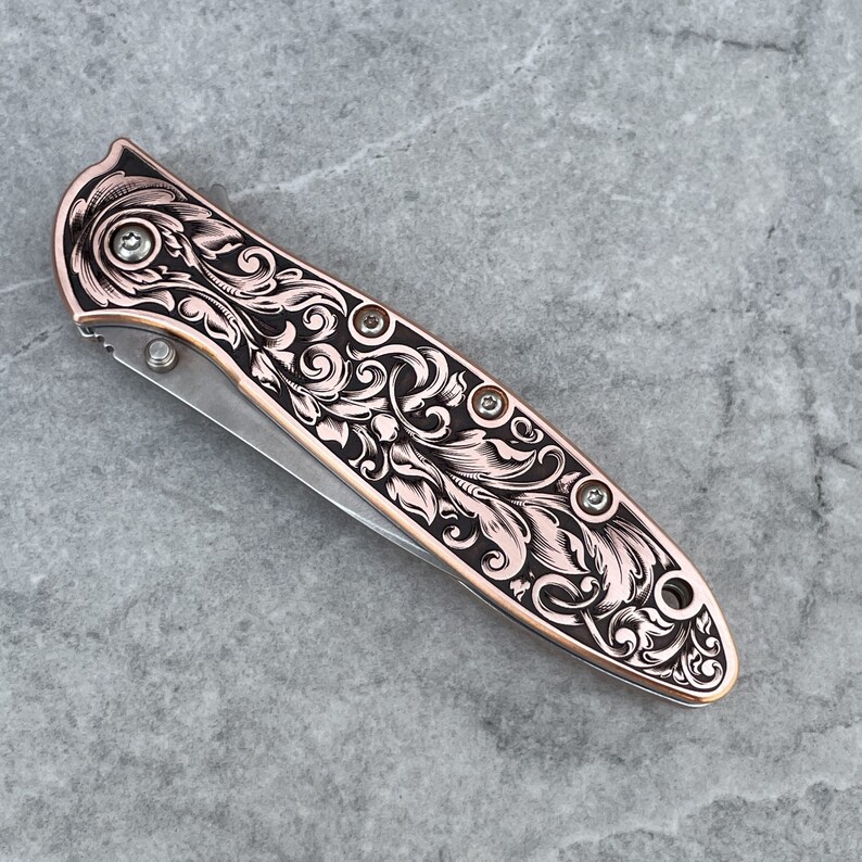 Kershaw Leek Laser Engraved Traditional Scrollwork - Etsy