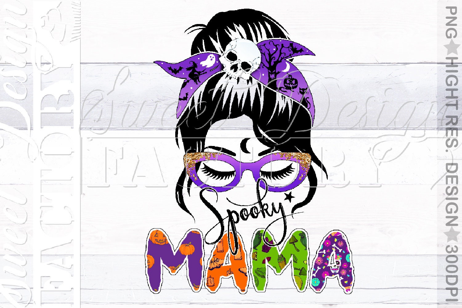 Spooky Mama PNG Horror Png Messy Bun Hair Png Witchy Woman - Etsy