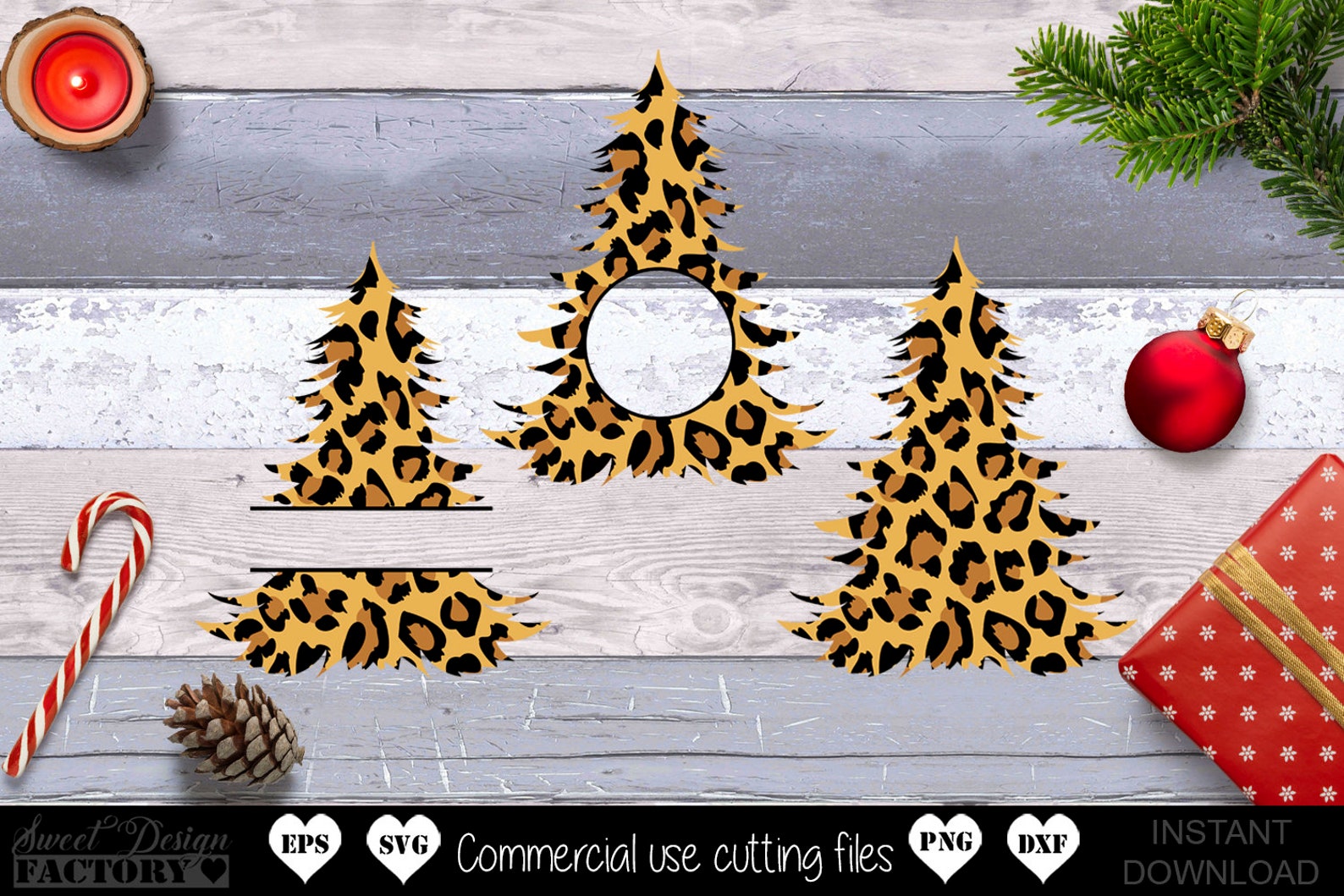 Sapin de Noël monogramme svg svg sapin leopard svg arbre - Etsy France