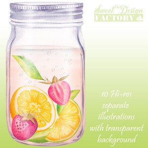 Lemonade Watercolor Clip Art, Summer Clipart, Lemon Clipart, Lemon ...