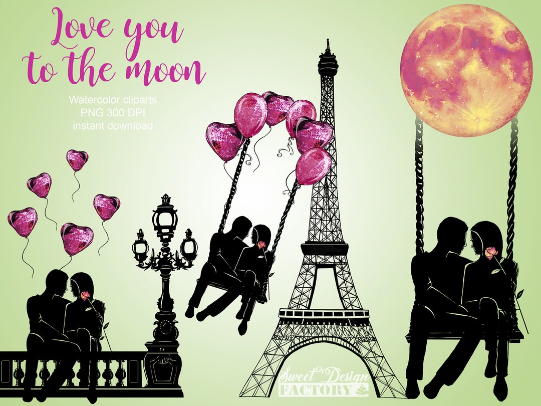 Valentine Watercolor Clipart, Love Clipart, Paris Clipart, Wedding ...
