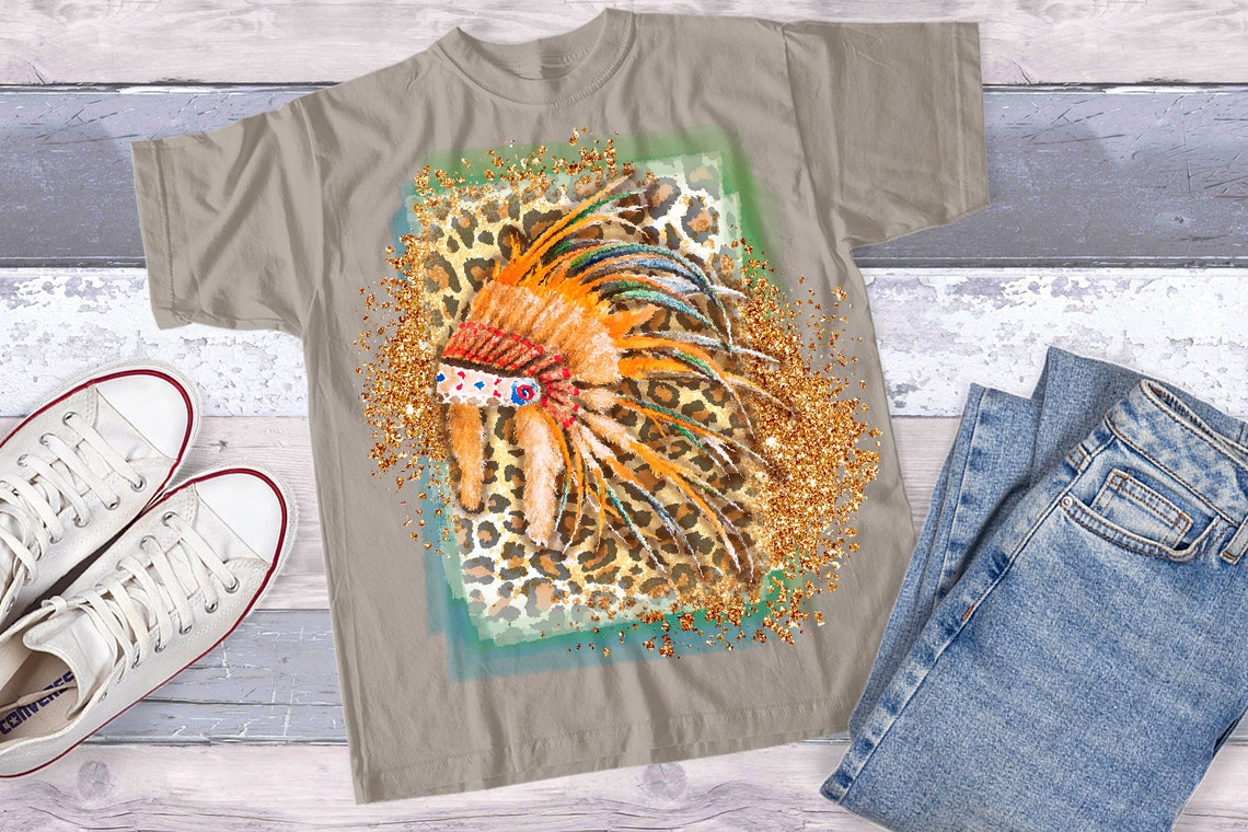Leopard Feather Headress Sublimation PNG Printable Indian | Etsy