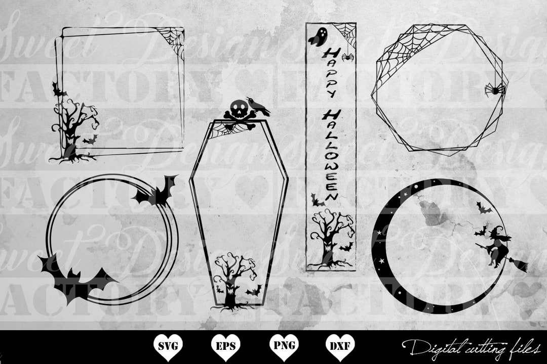 Halloween Frame SVG, Halloween Wreath Frame Svg, Halloween Vector ...