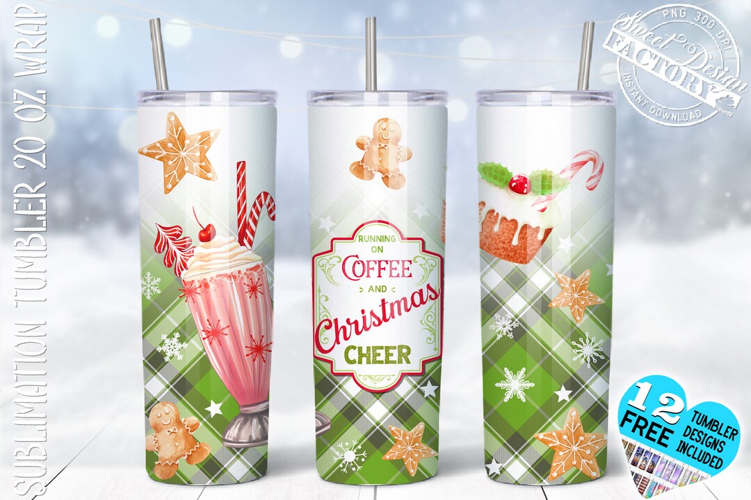 Christmas Vintage Label Tumbler Png, Christmas Coffee Tumbler PNG ...