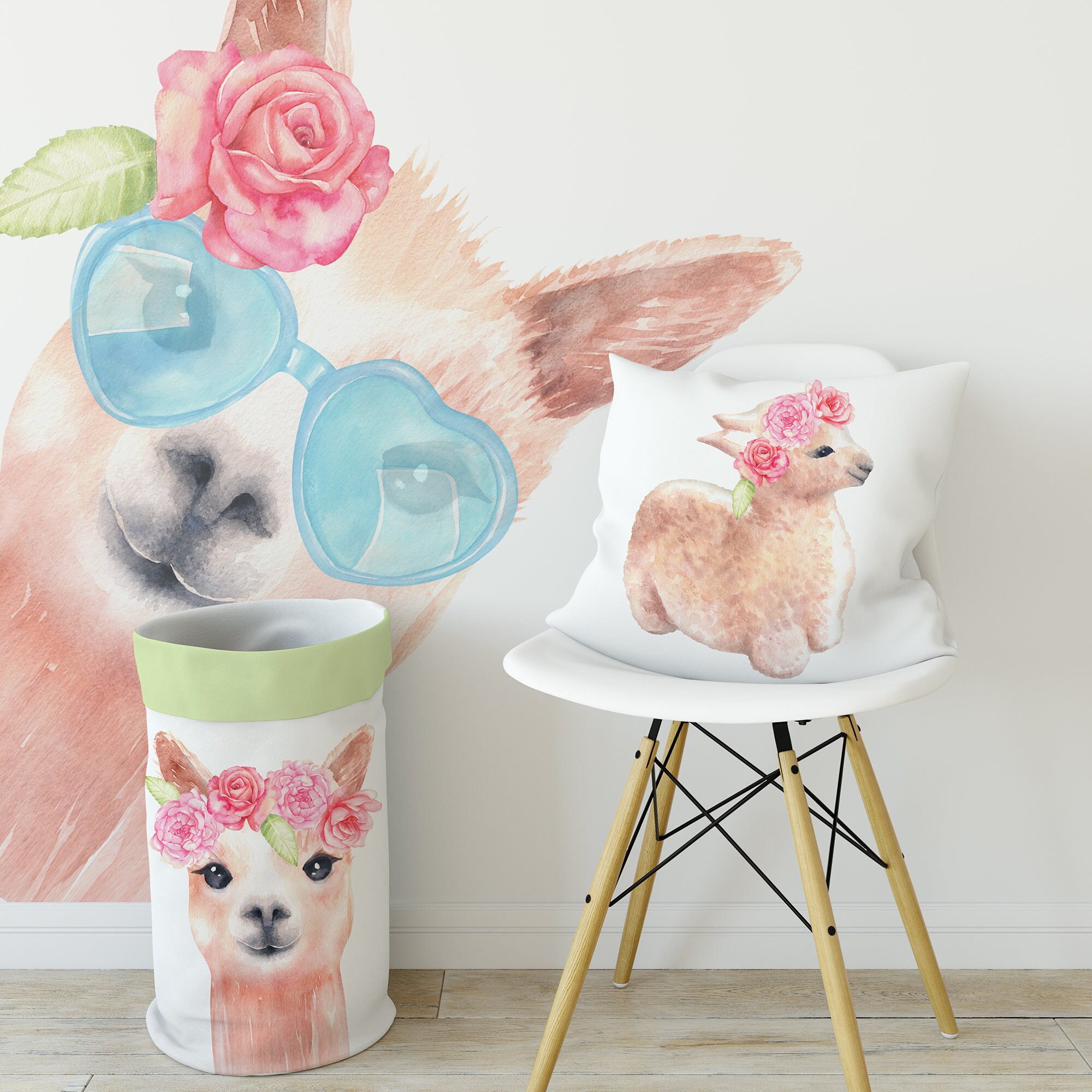 Llama Watercolor Clipart, Alpaca Graphics, Watercolor Clipart, Floral ...