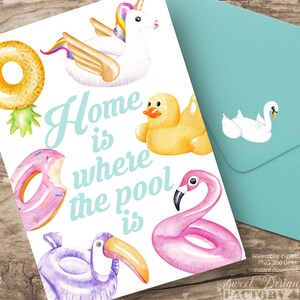 Float Watercolor Clipart, Pool Inflatable Clipart, Summer Clipart ...