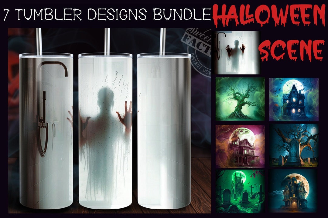 Horror Movie Tumbler Wraps BUNDLE, HORROR Tumbler Wrap, Glow in the ...
