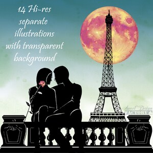 Valentine Watercolor Clipart, Love Clipart, Paris Clipart, Wedding ...