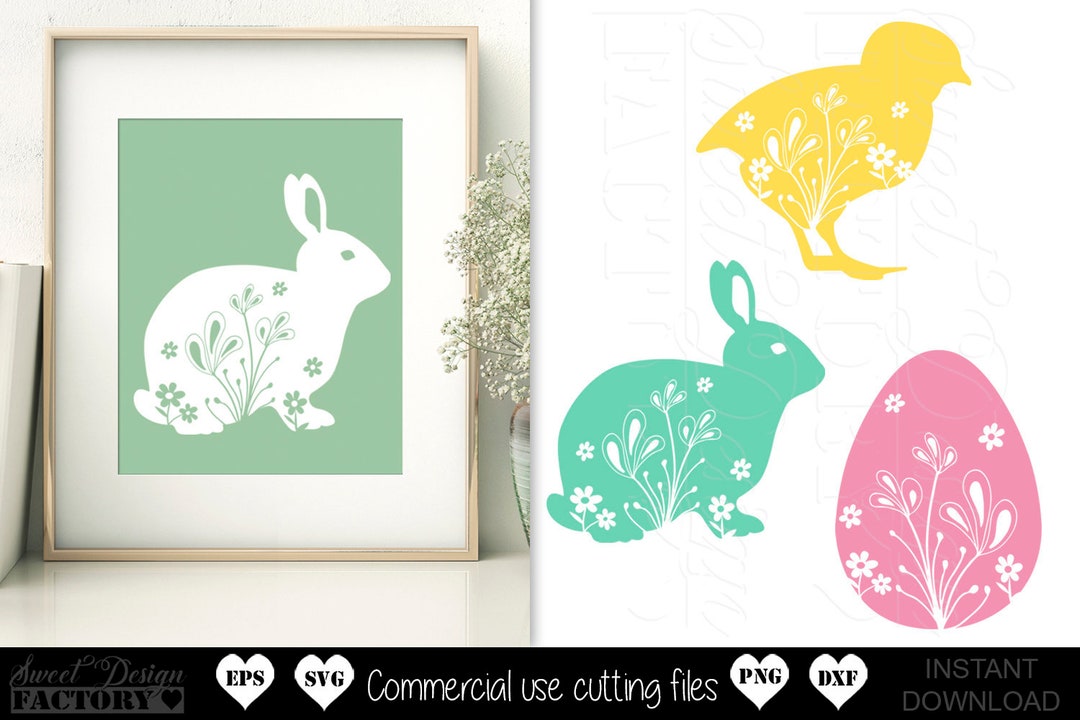 Blumenkaninchen svg, Frohe Ostern svg, Osterhase svg, Osterei svg ...