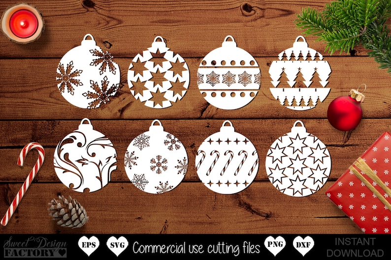 Boules de Noel svg décorations de Noël fichier de coupe - Etsy France