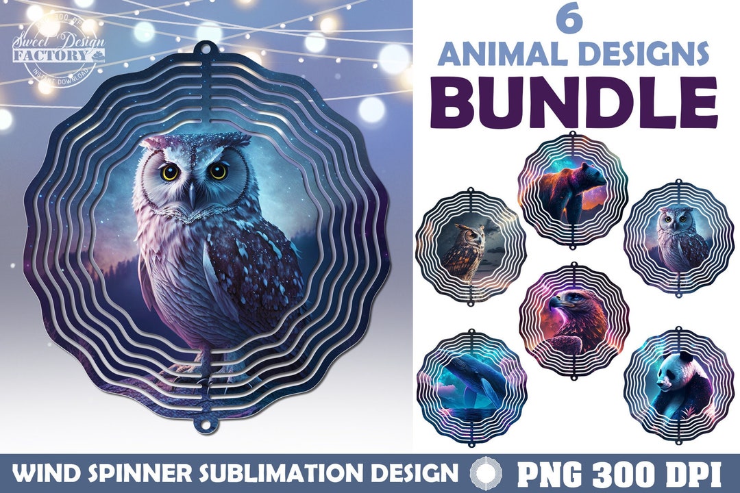 Animal Theme Wind Spinner Design BUNDLE, Spinner Sublimation Design Png ...