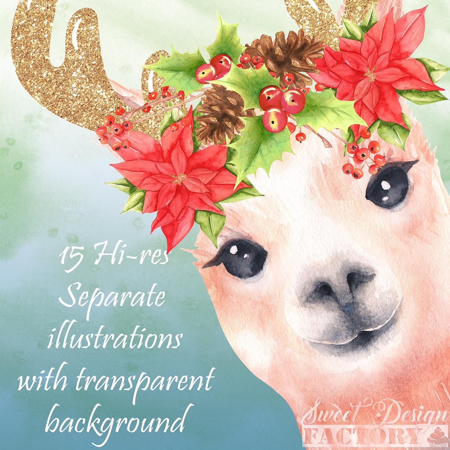 Alpaca Christmas Sublimation, Christmas Llama Png, Cute Christmas ...