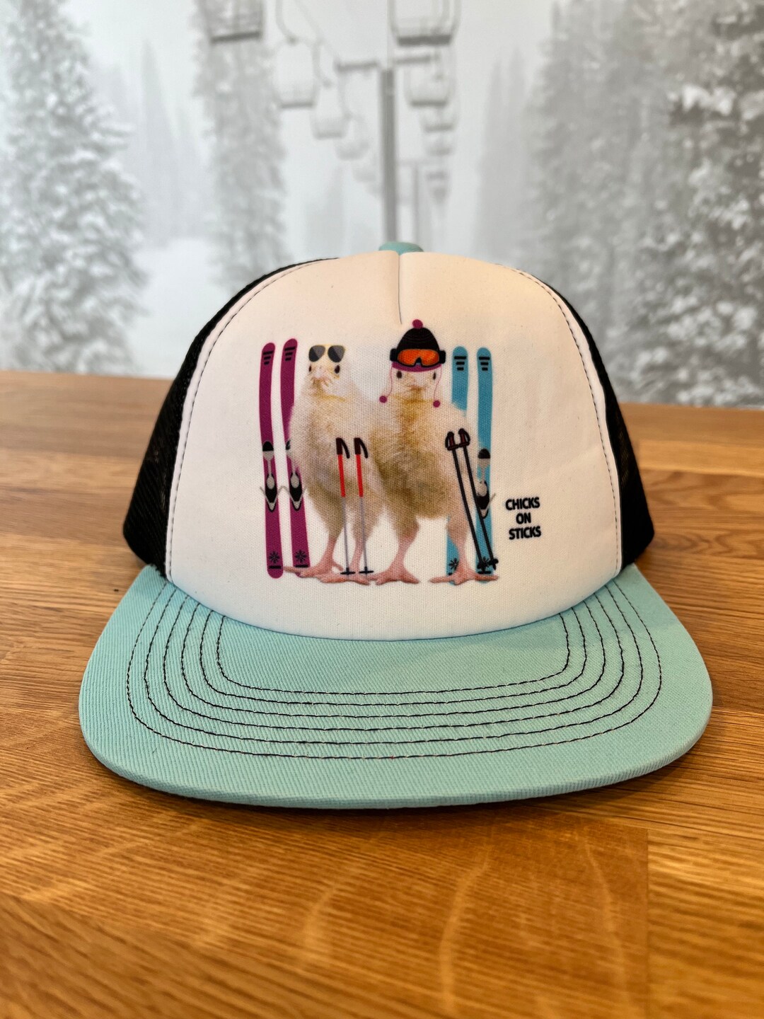ALMOST FREE !! | Chicks on Sticks Kids Trucker Hat: Ski Bunny Mountain ...