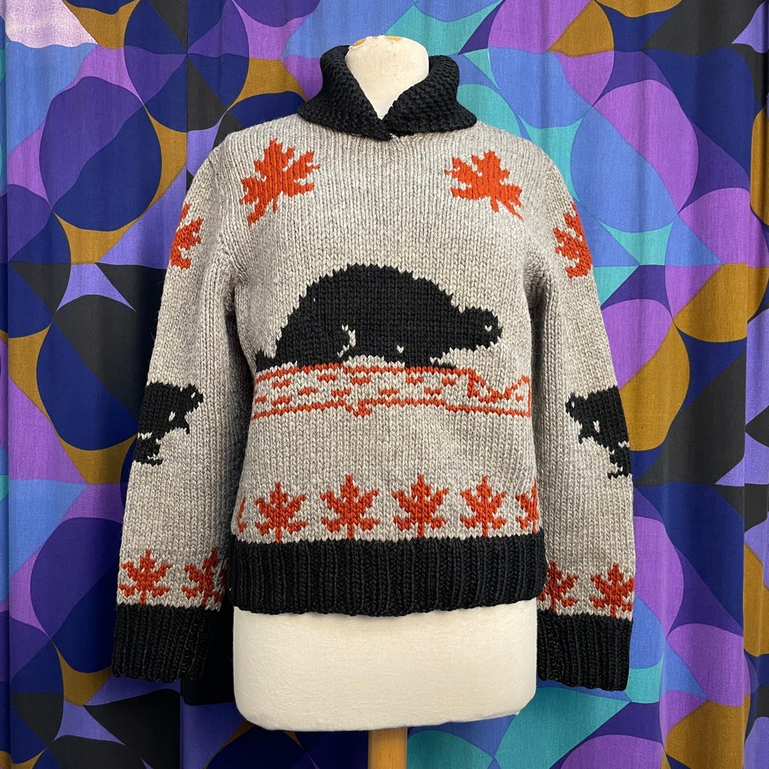 Amazing Vintage 60s 70s Chunky Buffalo Hand Knitted Canadian - Etsy