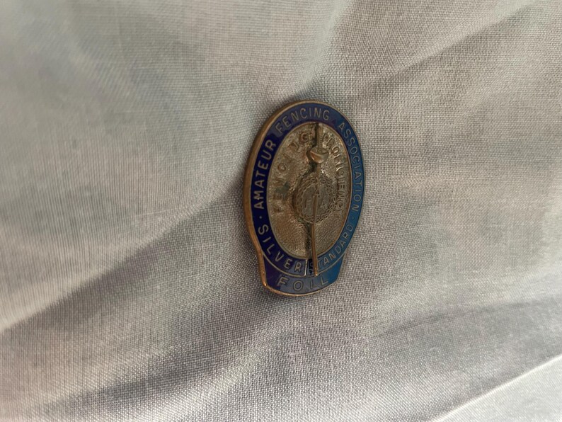 Vintage Amateur Fencing Enamel Badge - Silver Standard Proficiency ...