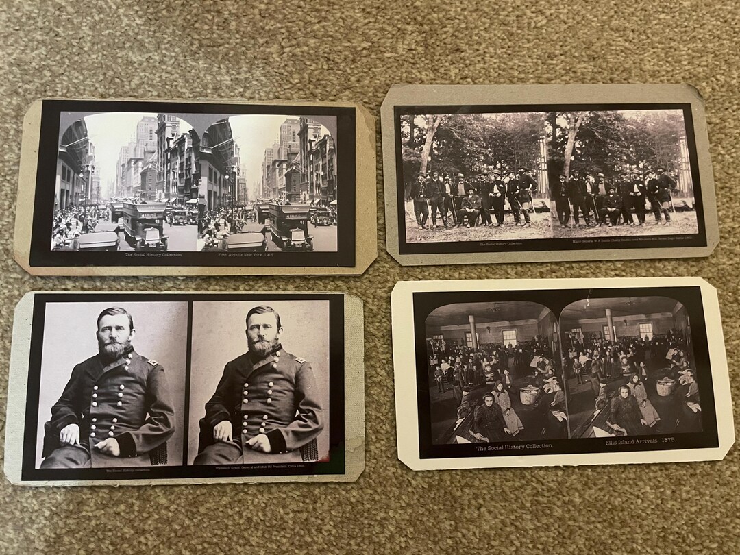 4 Antique Stereographs Ellis Island Arrivals Fifth Avenue New York - Etsy