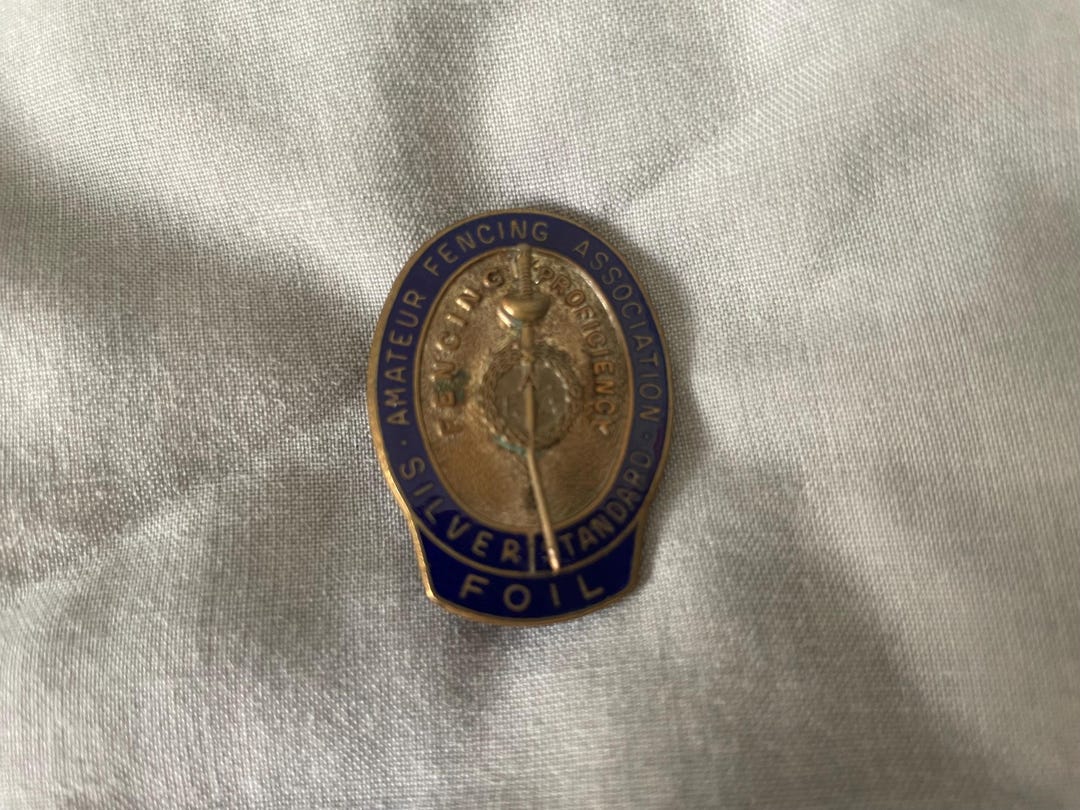 Vintage Amateur Fencing Enamel Badge - Silver Standard Proficiency ...
