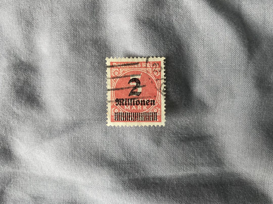 Weimar Republic German Empire 1923 Overprinted Stamp 2 Mill on 5000 ...