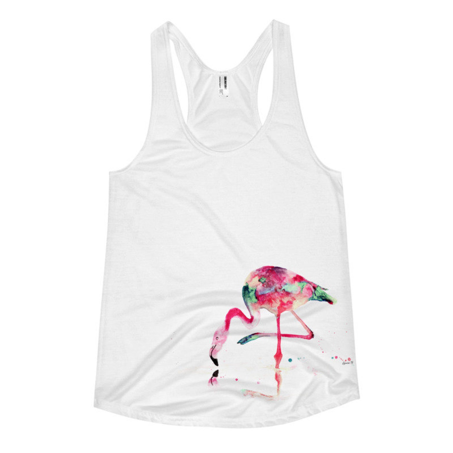 Watercolor Flamingo Tank Top.designed&printed in Californiaartsy Top ...